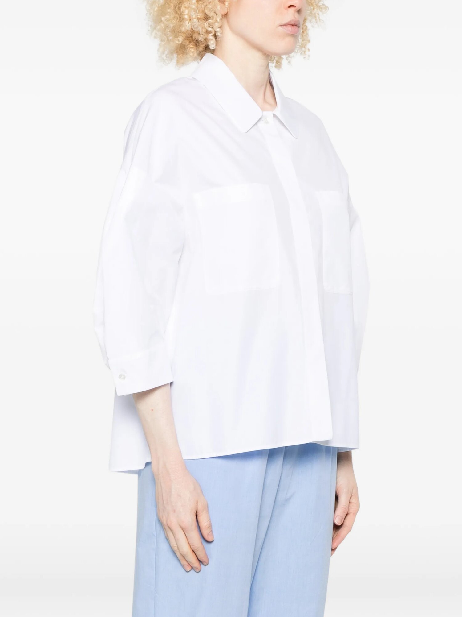 Рубашка Max Mara Chest-pockets shirt, размер 42, белый — фото 1