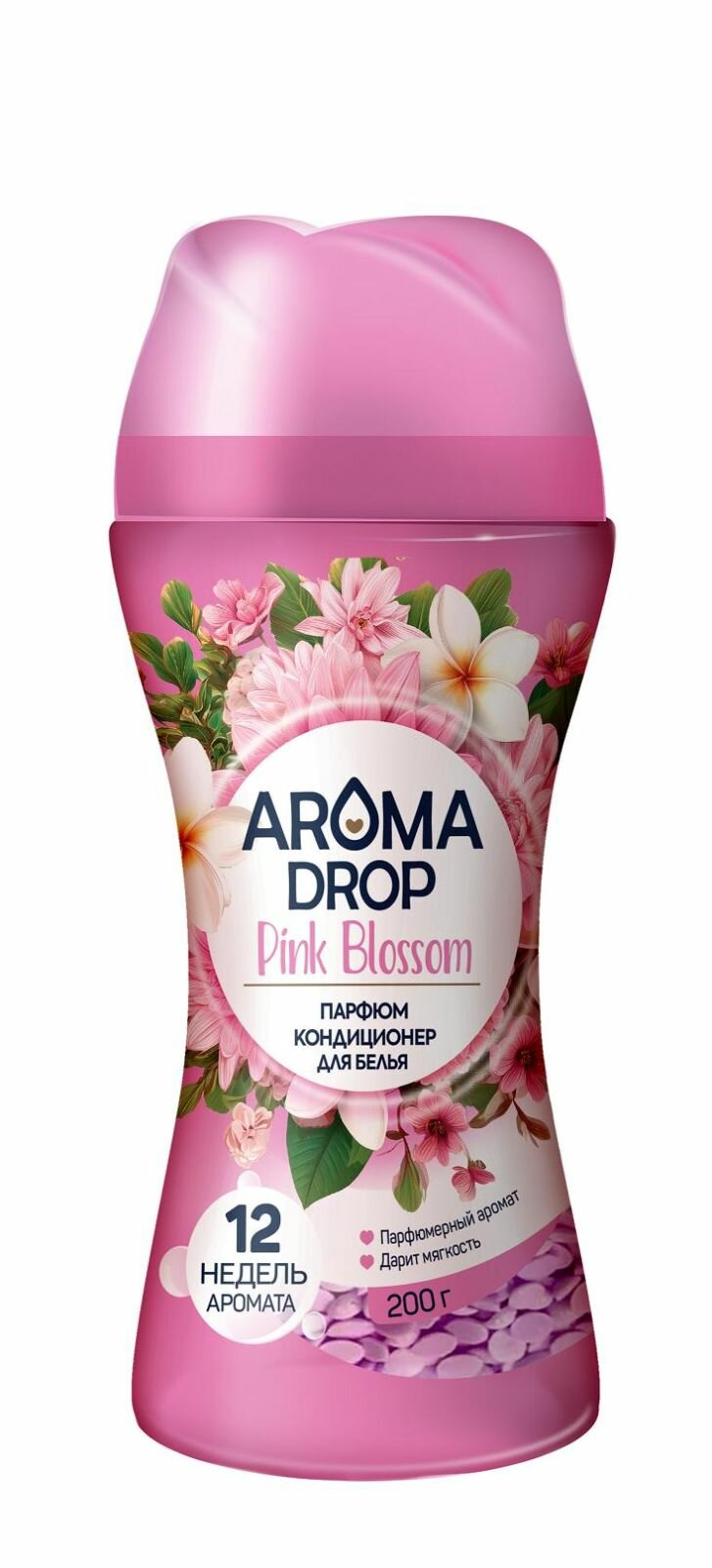 Парфюм-кондиционер AROMA DROP в гранулах для изделий из тканей Pink Blossom, Розовое цветение, 200 г (28501)