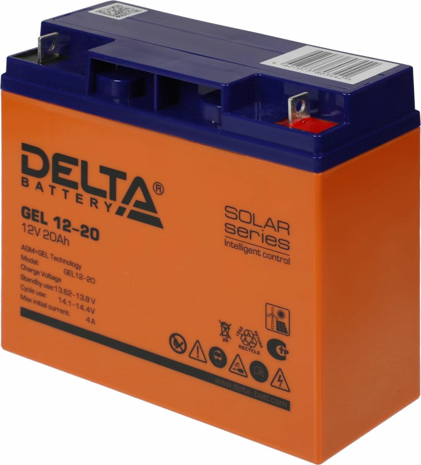 Батарея для ИБП DELTA 12 В, 20 Ач, AGM+GEL частичное сгущение электролита (GEL 12-20)