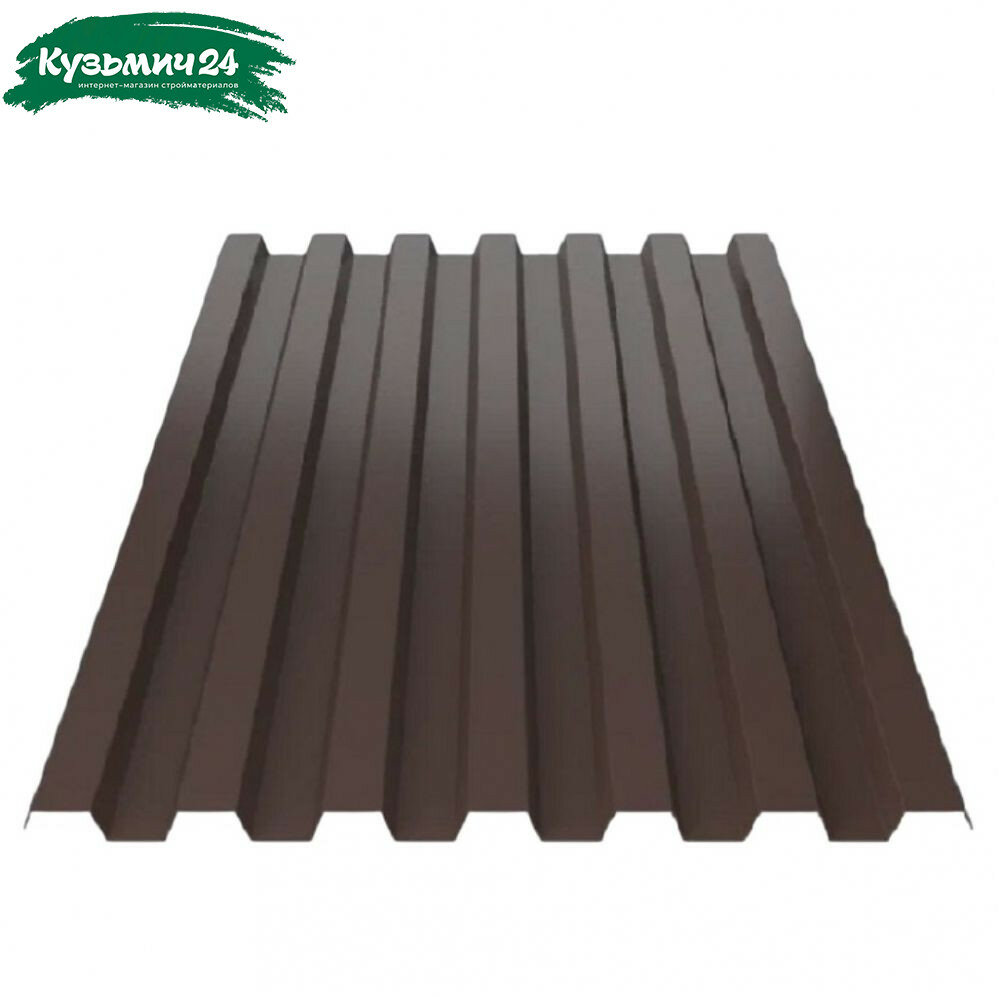 Профнастил Металл Профиль С-21 коричневый 0.4х1050х2000 мм для кровли, фасадов, забора