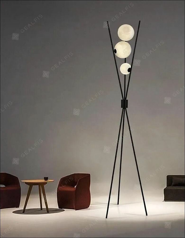 Скандинавский современный стиль, Торшер для спальни и гостиной, LED, G9, 15 Вт, Чёрный