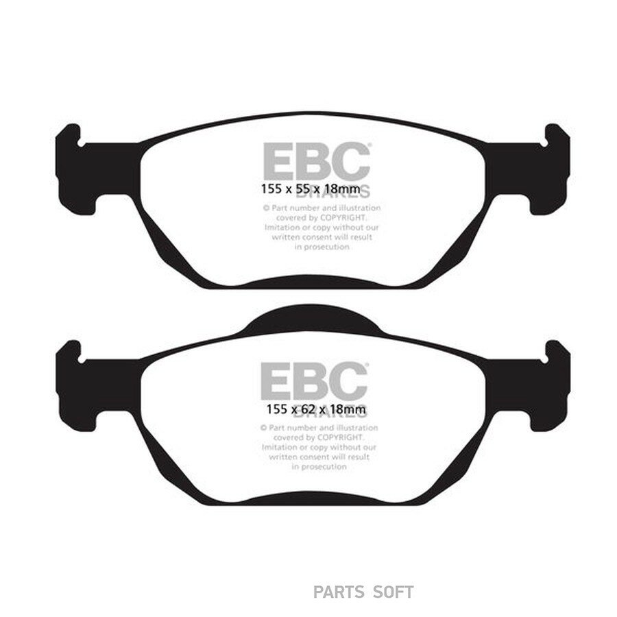 Накладки тормозные от официального дистрибьютора, EBC-BRAKES, артикул DPX2000