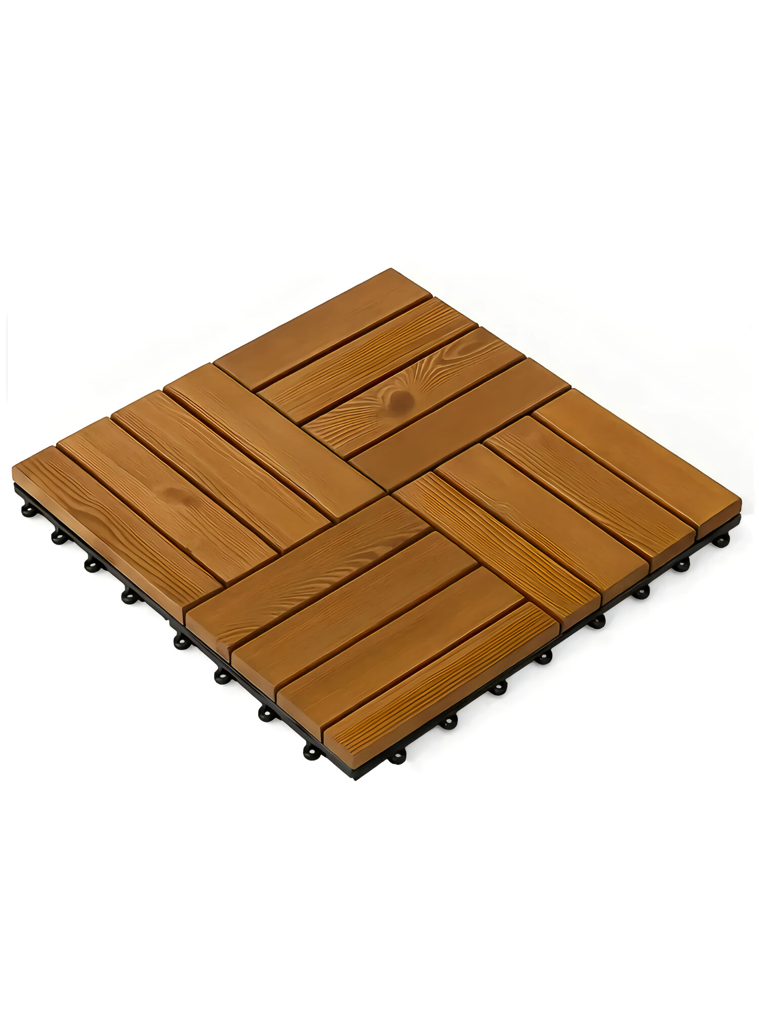 Паркет модульный выльгорт 30х30х3 см темно-коричневый, массив сосны, 0,37 кв. м, 4 шт.