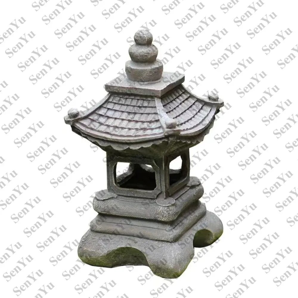 Фигурка садовая японский фонарь из смолы для декора сада с подсветкой, 34cmx17cm — фото 1