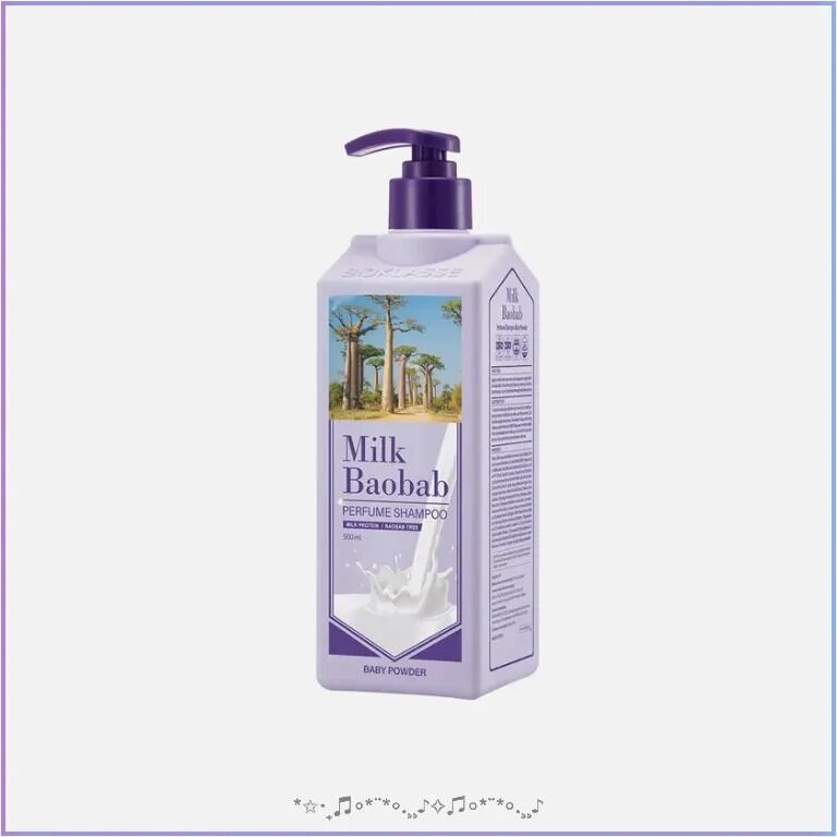 Шампунь для волос MILK BAOBAB Perfume Shampoo Baby Powder 500 мл с дозатором для всех типов волос
