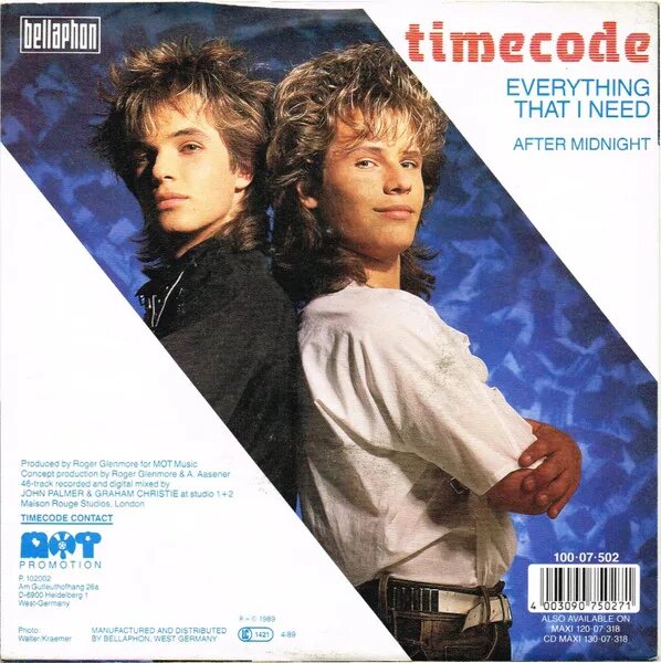 Timecode (6) - Everything That I Need (белая) (7 Дюймов) VG+ — фото 1