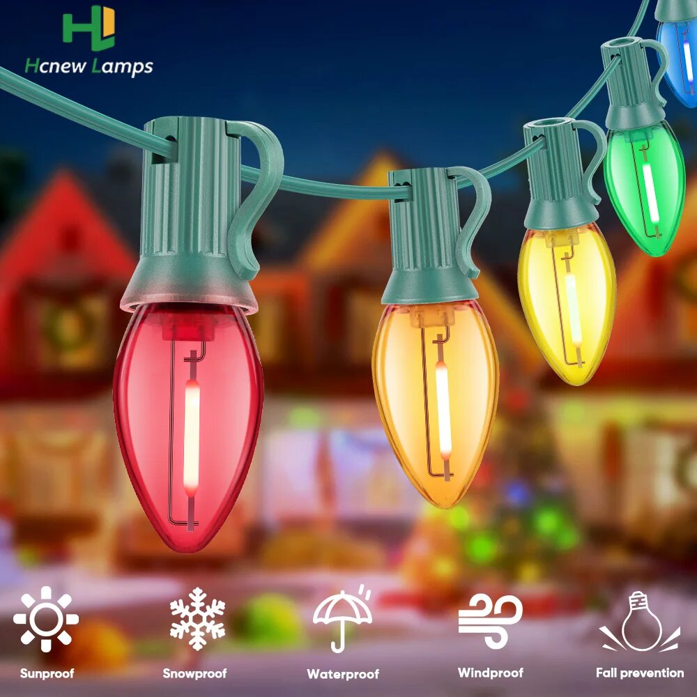 Светодиодная гирлянда 7.6M, 10Bulbs, 110v, C7