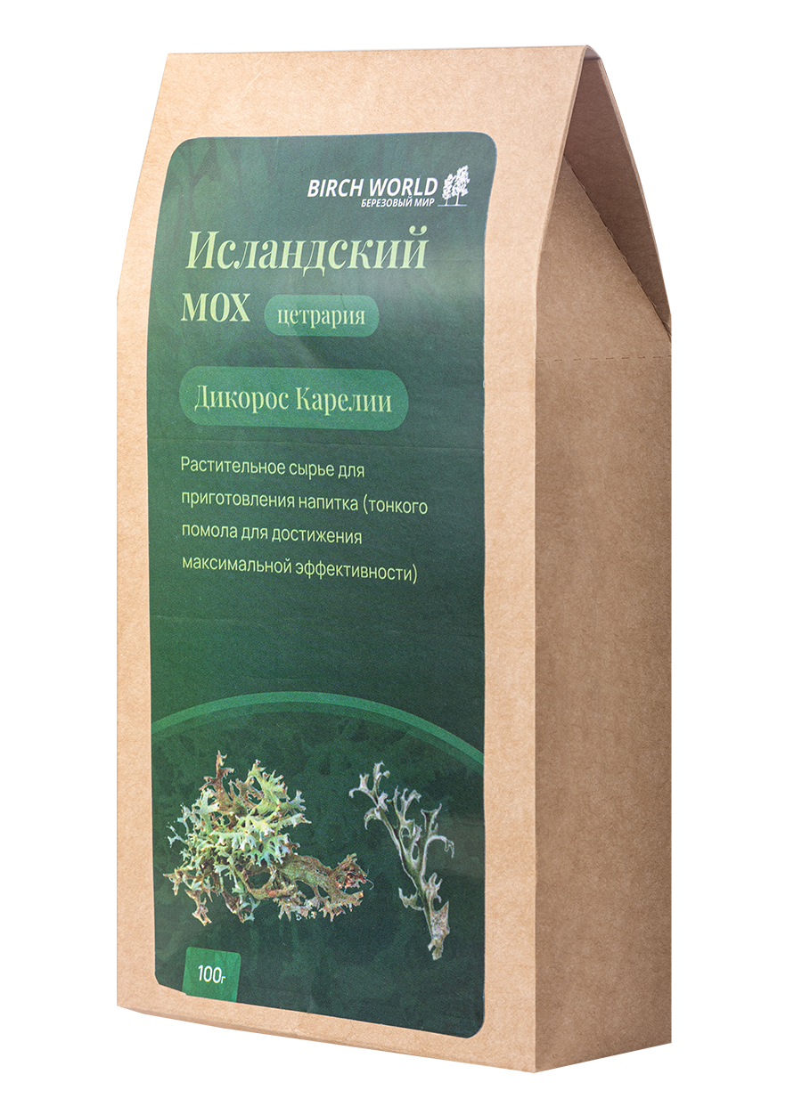 Мох исландский (цетрария) сухой. ( мелкий помол для приготовления напитка)