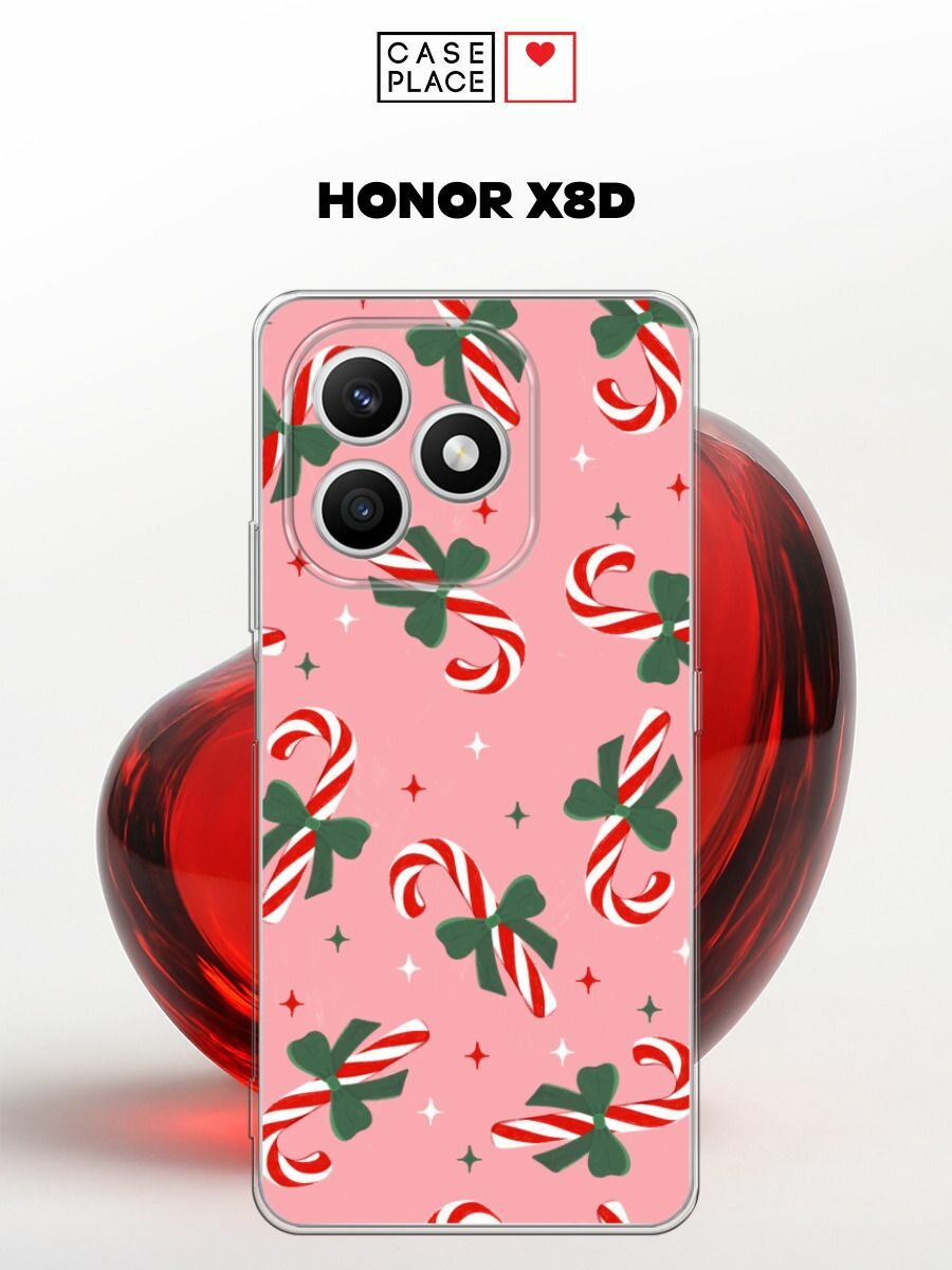 Силиконовый чехол на Honor X8d / Хонор X8d с принтом Леденец с бантиком