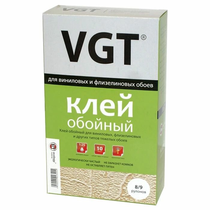 Клей для обоев VGT, 300 гр, сухой, для виниловых, флизелиновых и других тяжелых видов обоев