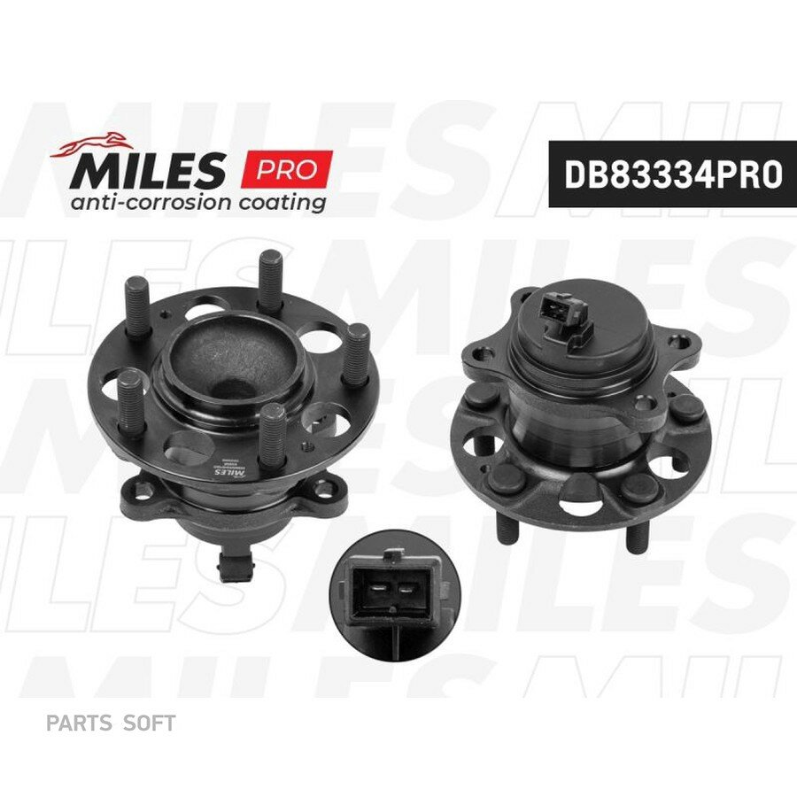MILES DB83334PRO Ступица задн. Hyundai Elantra VI 15- Ioniq 16- Kona 18- Sonata VII 14- Kia Optima IV 15- ()