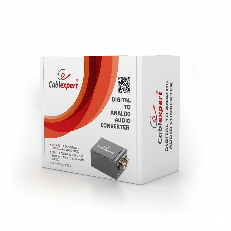 Конвертер Audio Cablexpert цифр. сигнал ==> аналог, 1 x RCA (Coax) 1 x Toslink/2RC