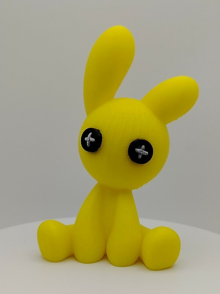 Фигурка-игрушка Вязаный кролик, пластик, 3D печать, цвет желтый, 10 см