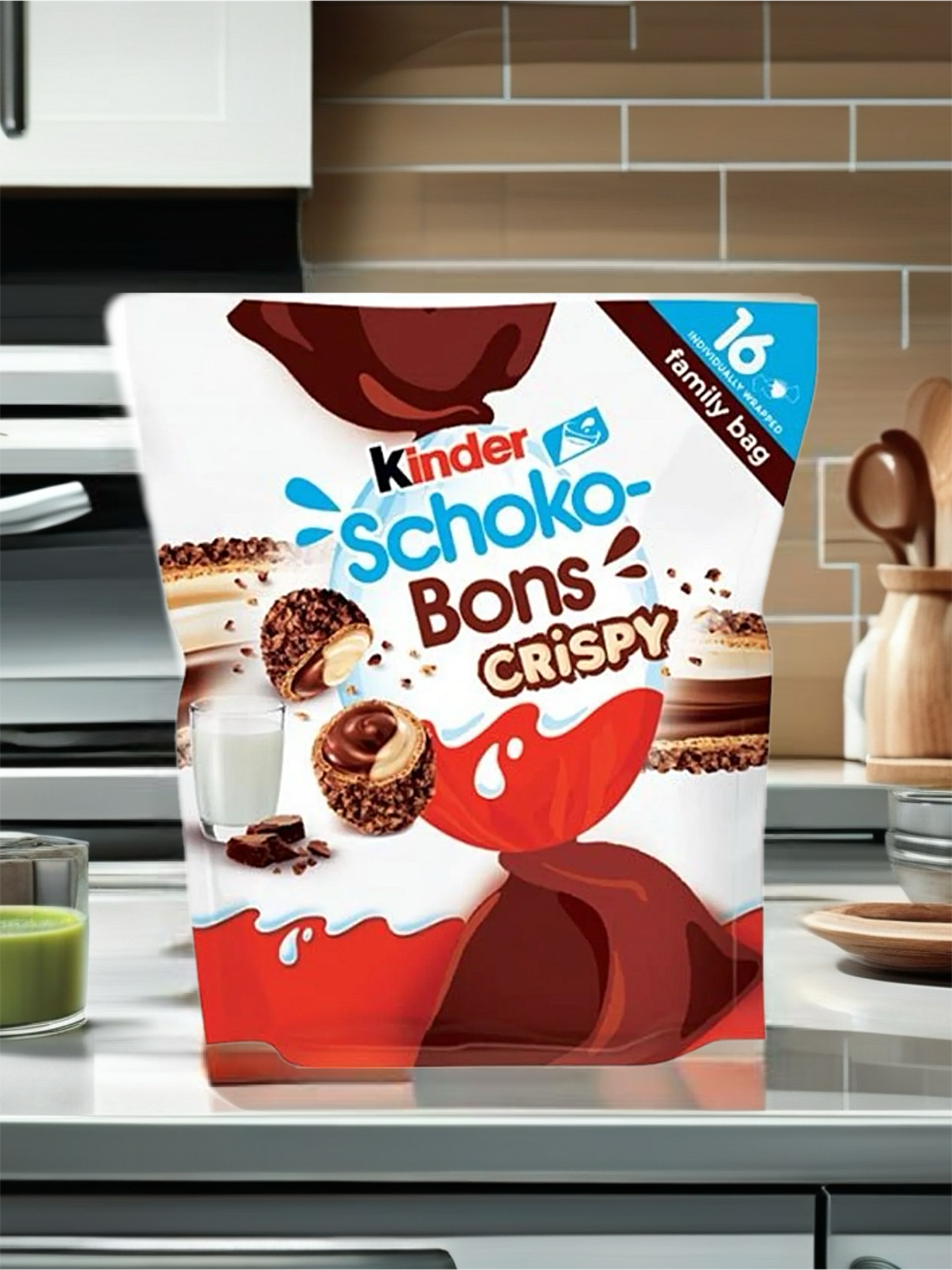 Шоколадные конфеты Kinder Schoko-Bons Crispy, в хрустящей посыпке, 89,6 гр (Индия)