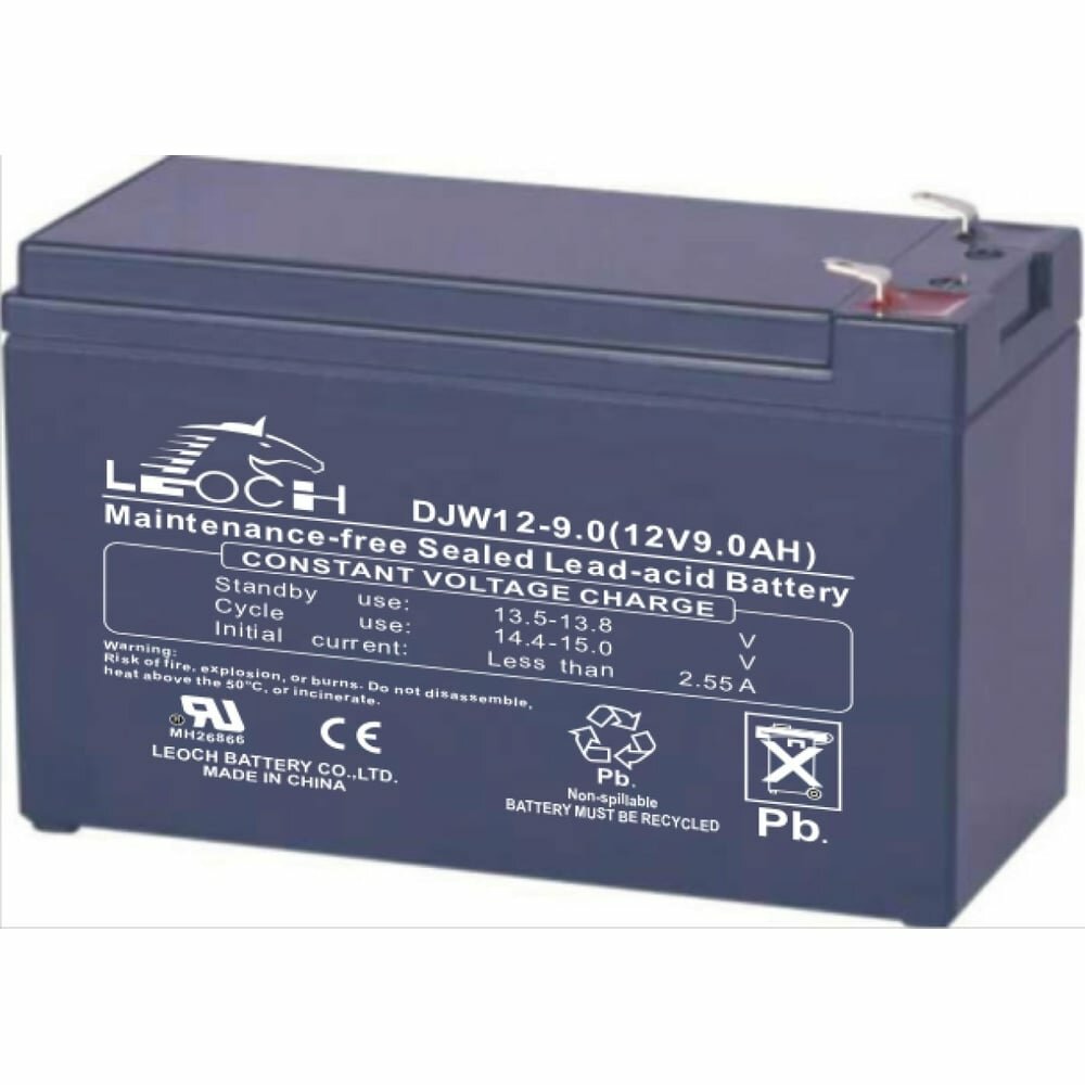 Аккумуляторная батарея LEOCH DJW 12-9.0 F2, AGM, 12 В, 9 Ач, для ИБП