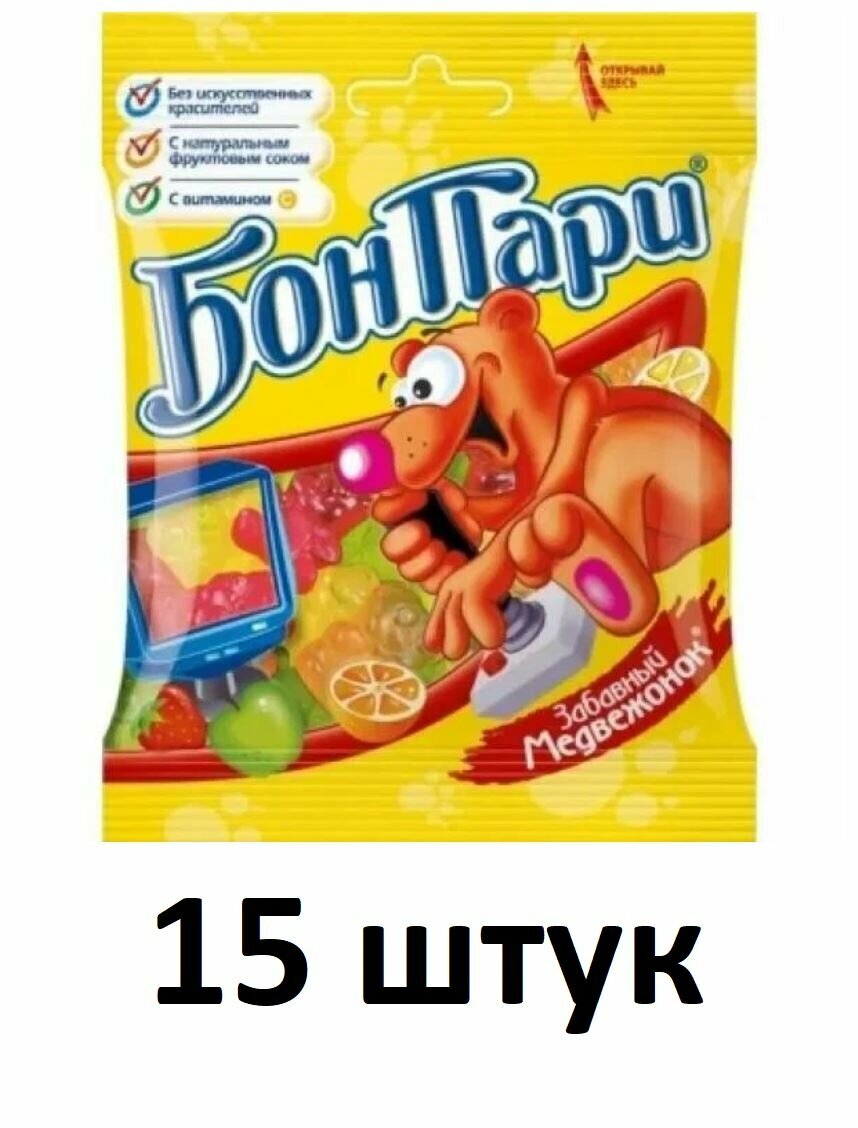 Бон Пари Жевательный мармелад, Медведи, 75 гр - 15 штук