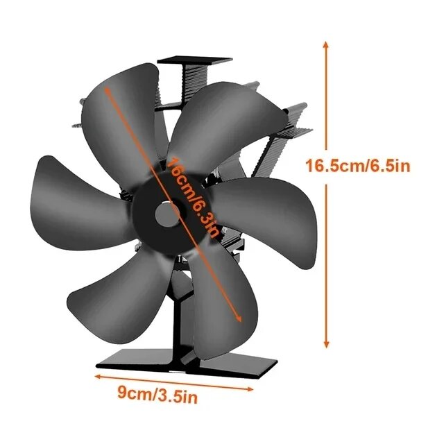 Тепловентилятор для печи 6-лопастной, Цвет: Stove fan