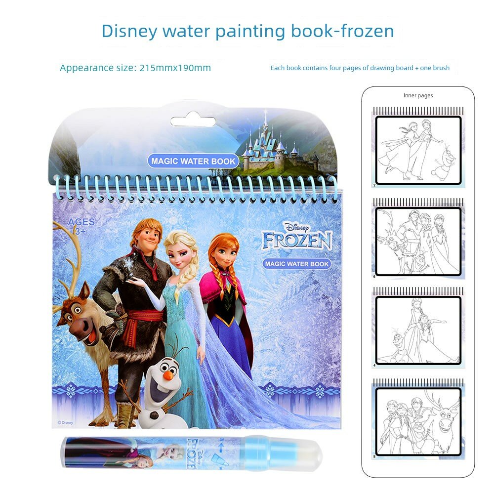 Водная раскраска Frozen для детей, повторяемое художественное занятие с водным покрытием, модель DK03