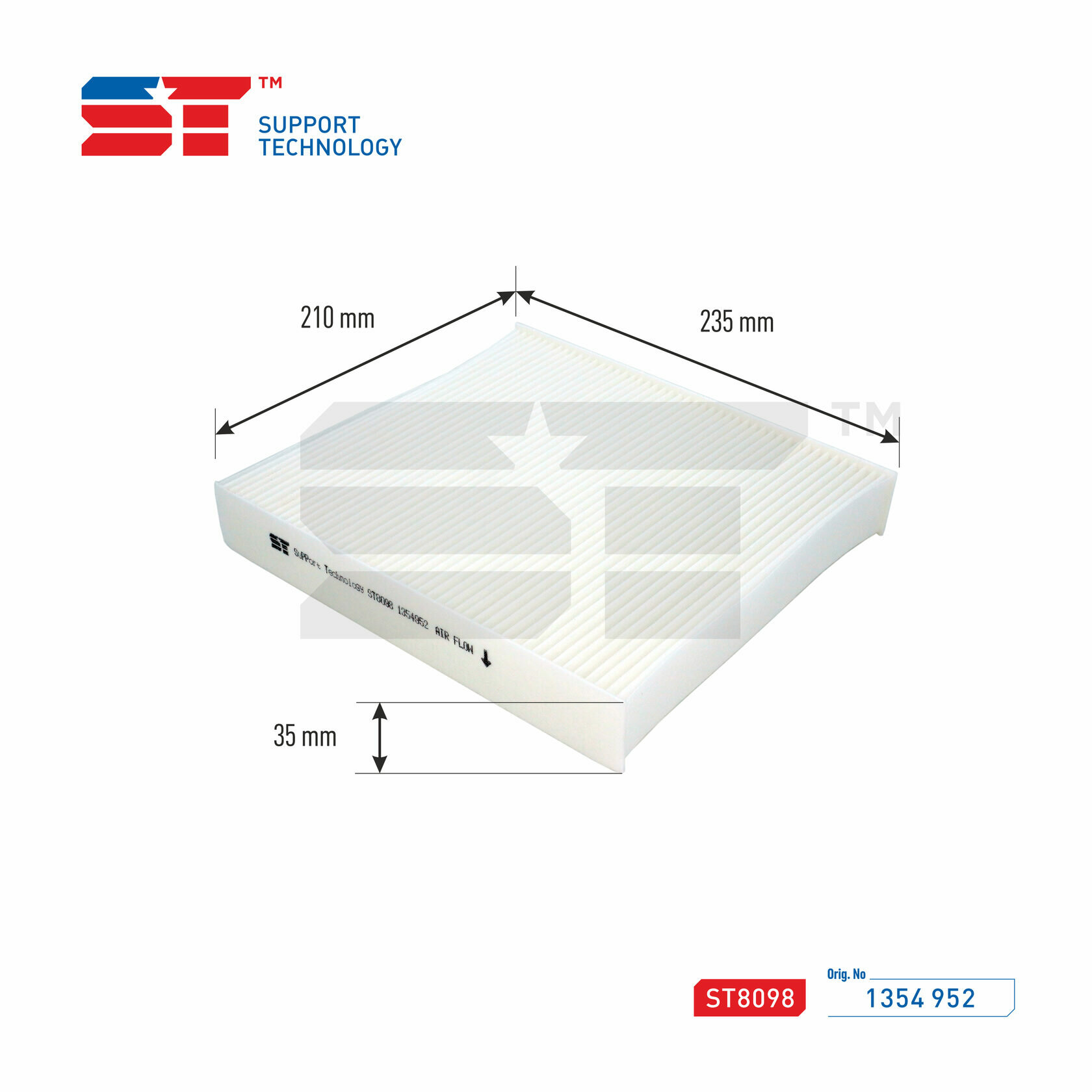 Фильтр салона Ford Focus II 04-; Volvo C30 04-, C70 06-, S40 04-; Support Technology (ST)