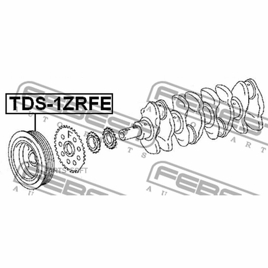 FEBEST TDS1ZRFE Шкив коленвала TOYOTA RAV4 ACA3#/ALA3#/GSA33/ZSA3# 05-12