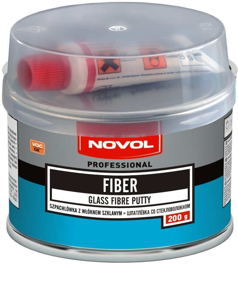 Шпатлевка NOVOL FIBER, со стекловолокном, 0,20 кг арт.1220