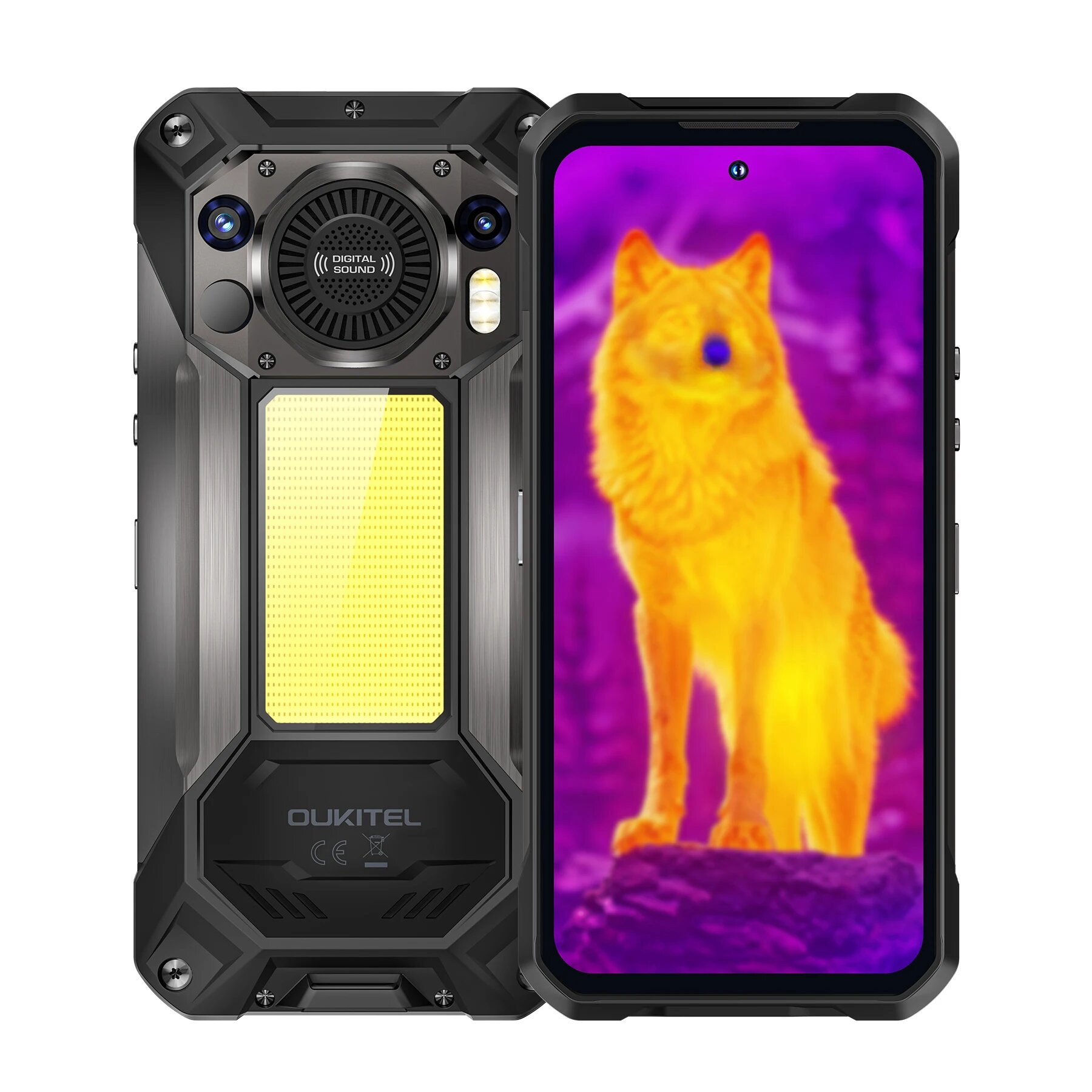 Прочный телефон OUKITEL WP61 Ultra 5G с тепловизором, 6.8-дюймовым экраном FHD+, 36 ГБ (12+24) ОЗУ + 512 ГБ ПЗУ, батареей 20000 мАч, камерой 108 МП, процессором MTK, Android 16.