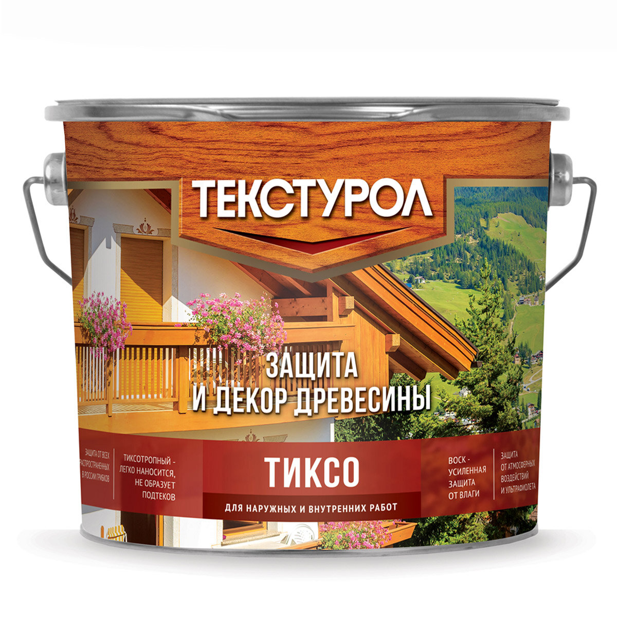 Средство для защиты древесины Дуб Текстурол тиксо 3 л Эстония