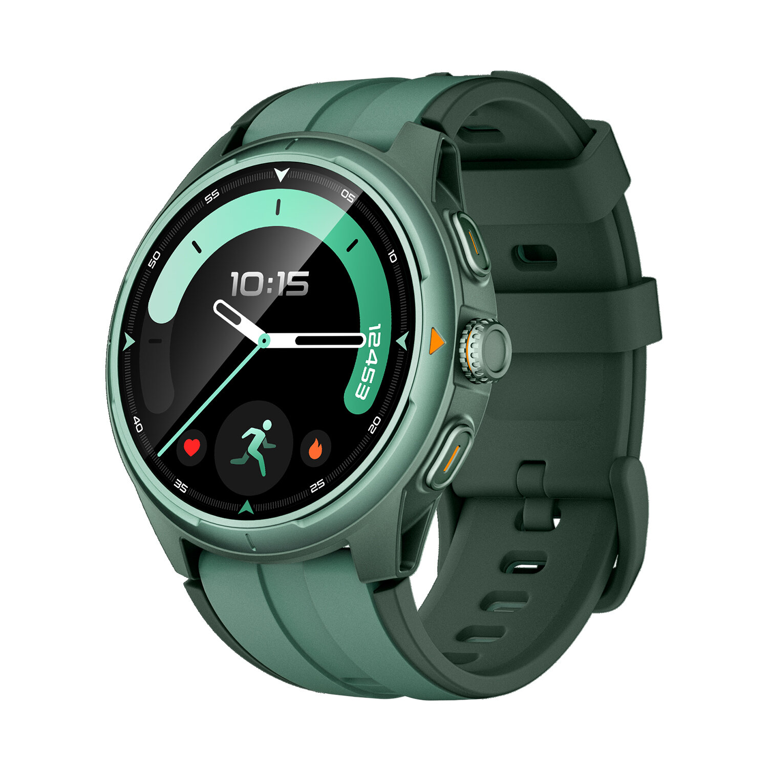 Смарт-часы Racer 4 GTR6 с AMOLED-экраном 1.43”, Bluetooth-звонками, пульсометром, шагомером и защитой 3ATM, зелёные