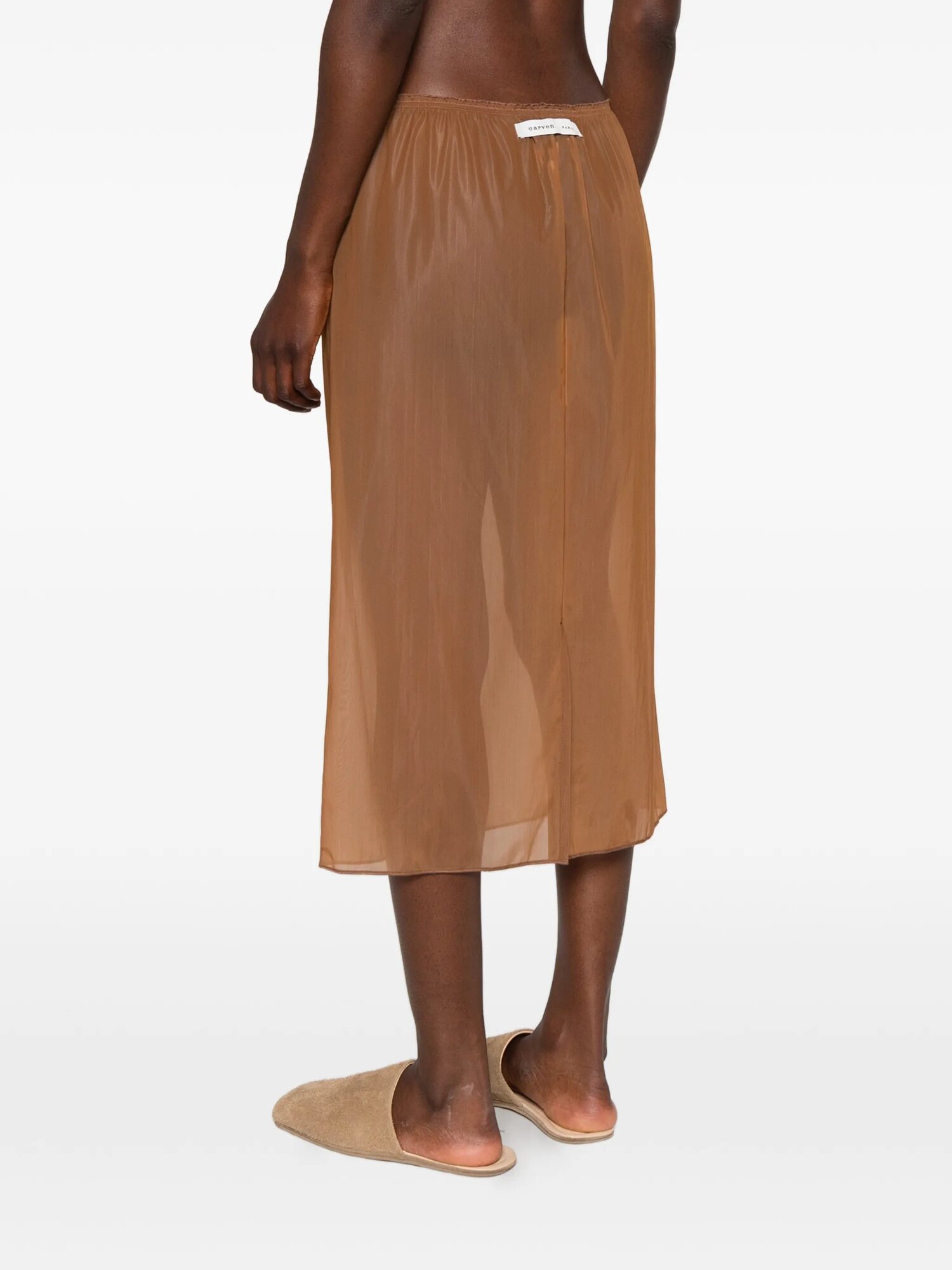 Юбка Carven Sheer elasticated-waist midi skirt, размер 36 — фото 1