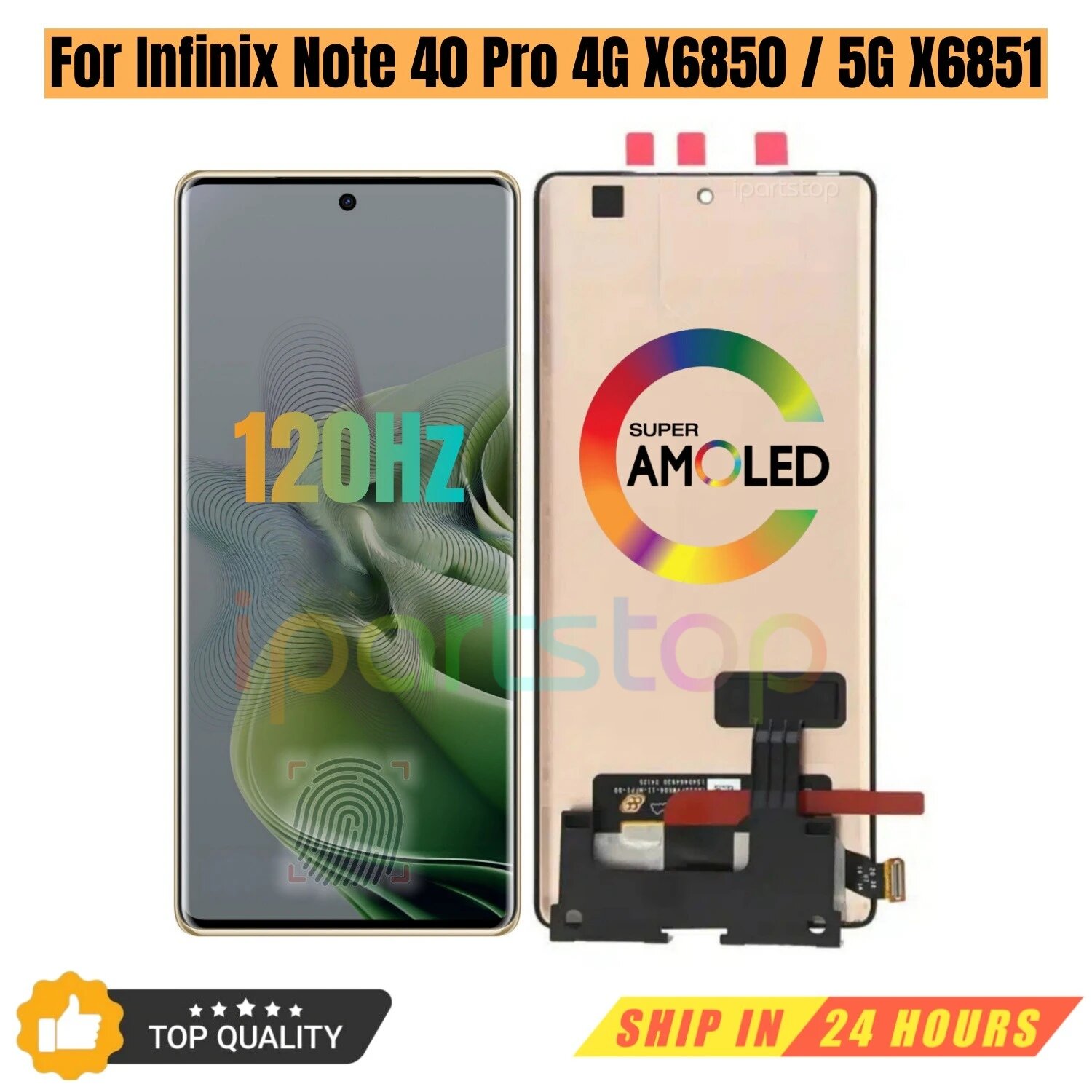 Новый дисплей iParts для Infinix Note 40 Pro 4G X6850 5G X6851, 120 Гц AMOLED сенсорный экран в сборе с рамкой, OEM