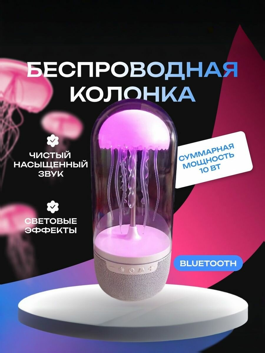 Беспроводная Bluetooth колонка Медуза с RGB подсветкой