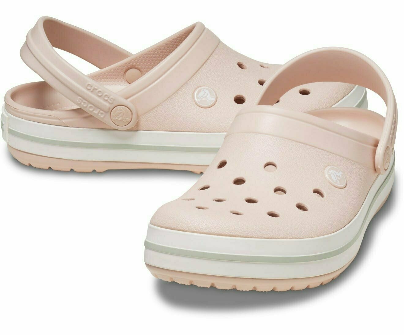 Сабо Crocs Crocband Clog, размер M9/W11 US, светло-розовый — фото 1