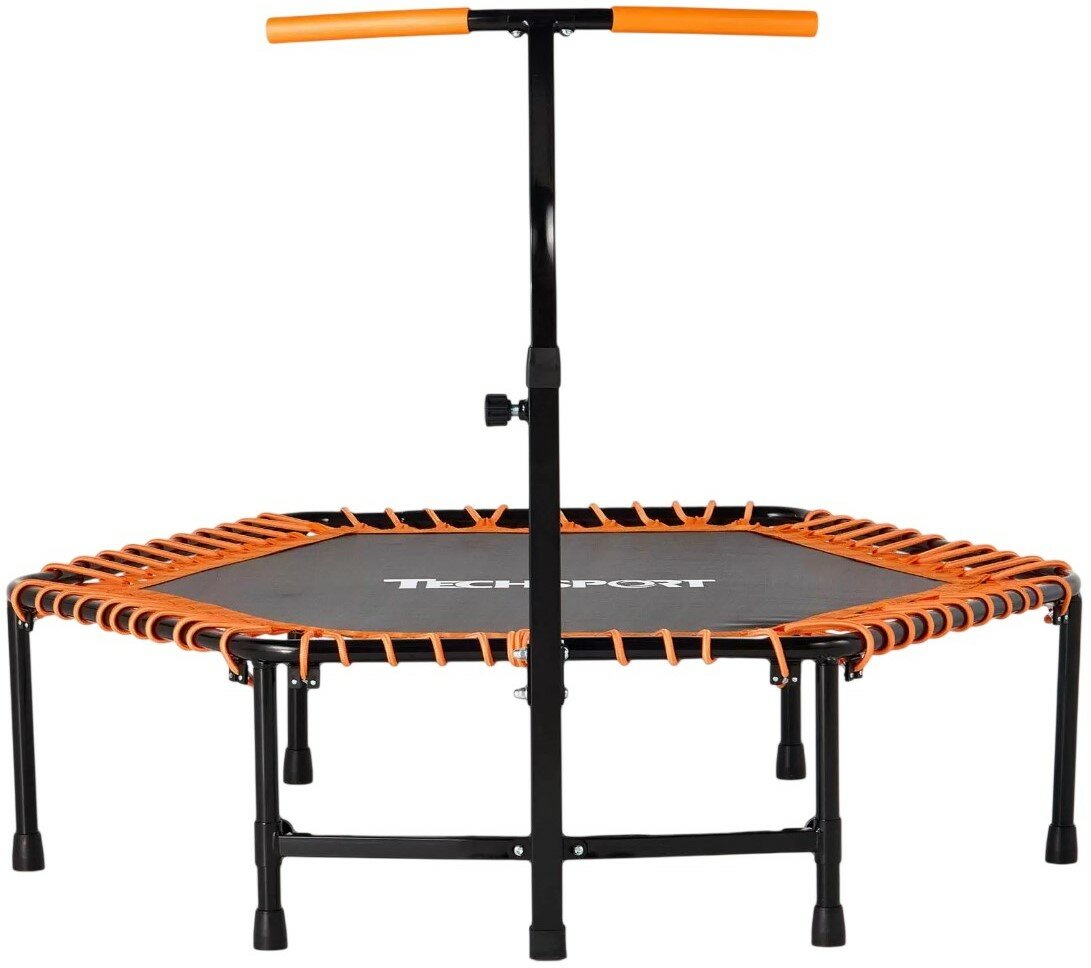 Фитнес батут TechSport TX-B6918B, до 110 кг, 130 см, чёрно-оранжевый