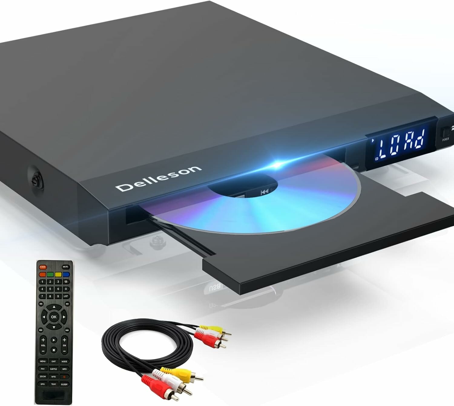 Домашний DVD-плеер, без региональных ограничений, вход для микрофона, AV-выход и USB-вход, в комплекте с AV-кабелями с разъемами RCA и пультом дистанционного управления (без порта HDMI) проигрыватель DVD аналоговый плеер с микрофоном для ка