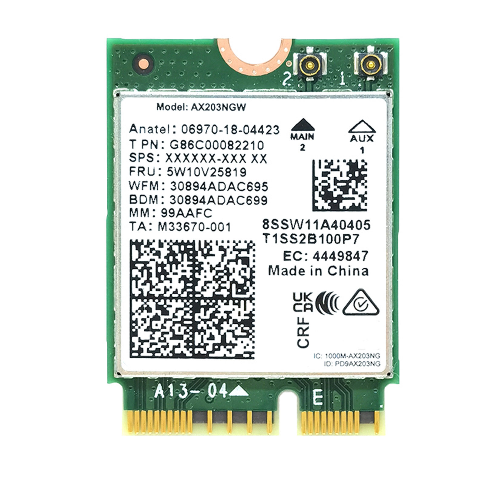 Быстрая WiFi 6 карта AX203NGW AX203 M.2 CNVio2, поддержка