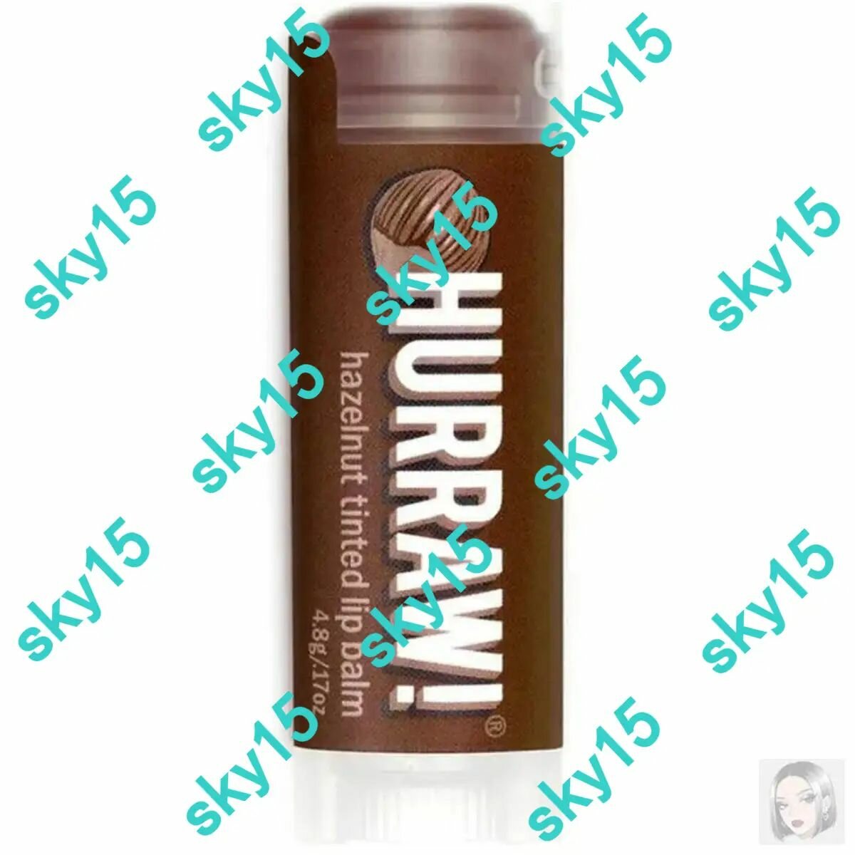 Hurraw Hazelnut Tinted Бальзам для губ с лесным орехом 4,8 г.