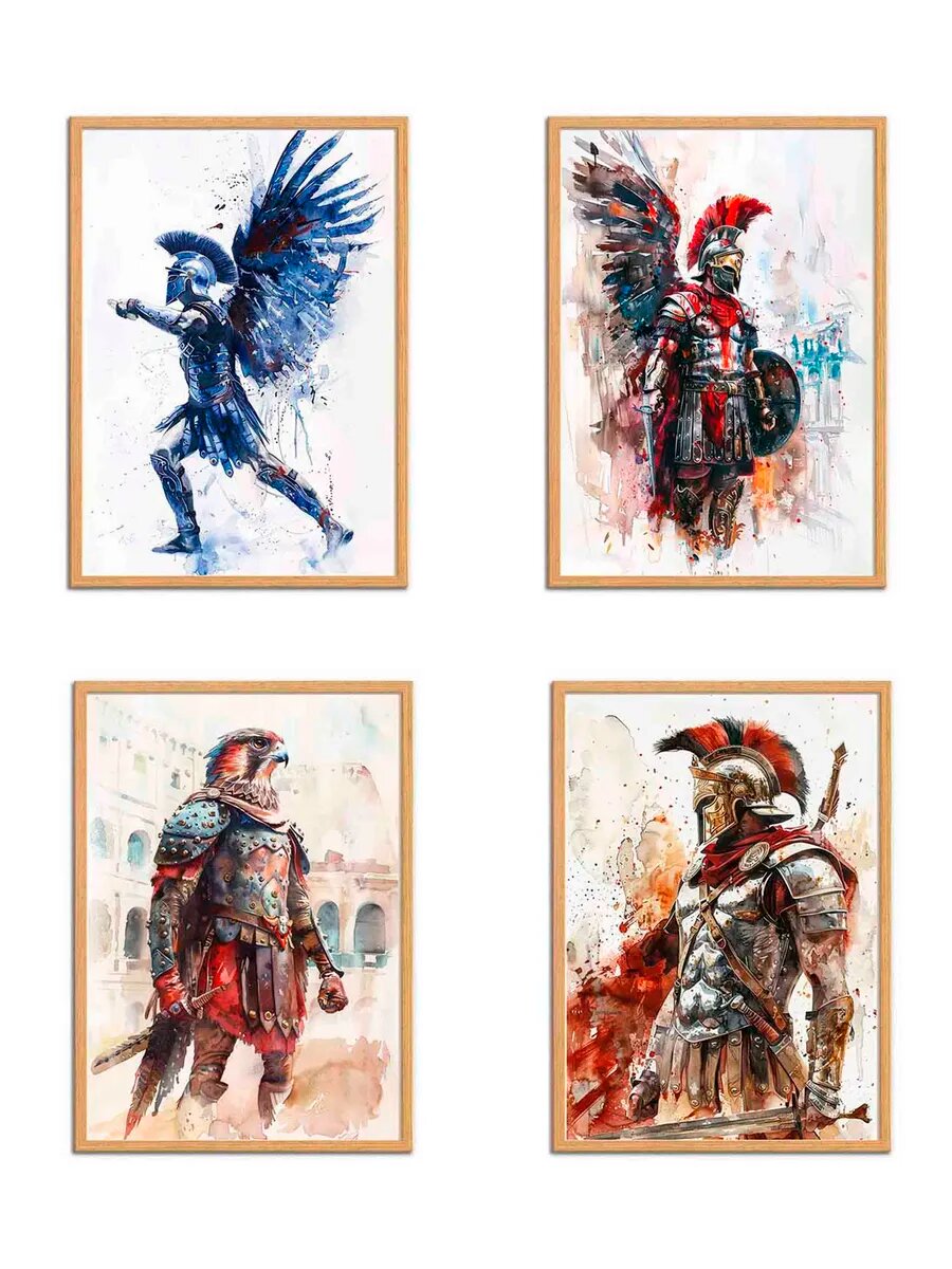 Птица сокол Гладиатор, 4 Плаката, 30x21см