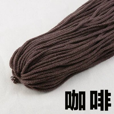 5мм восьмипрядная хлопковая веревка коричневый для DIY карманов, ручной работы и аксессуаров одежды