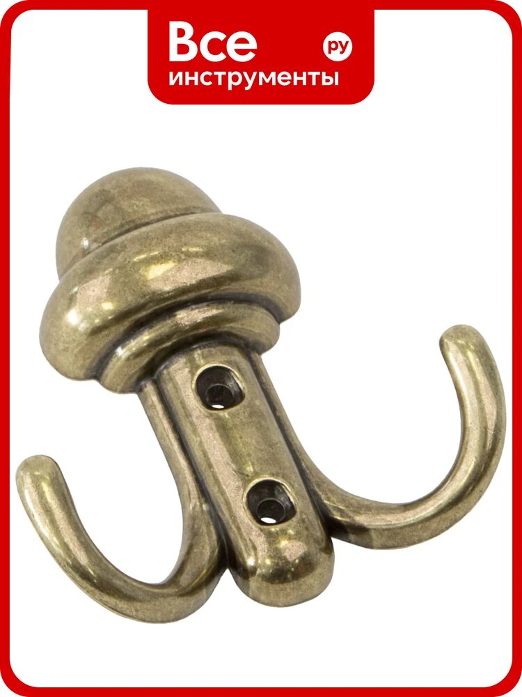 Крючок мебельный двухрожковый оксидированная бронза Kerron KR 0251 OAB