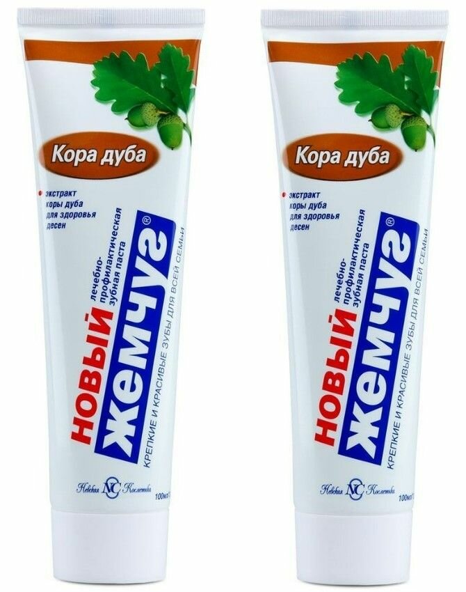 Новый жемчуг Зубная паста Кора Дуба, 100 мл, 2 шт
