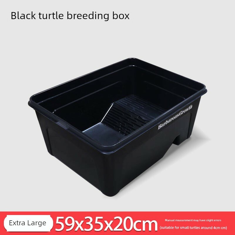 Огромный черный аквариум для черепах с платформой, 59x35x20 см