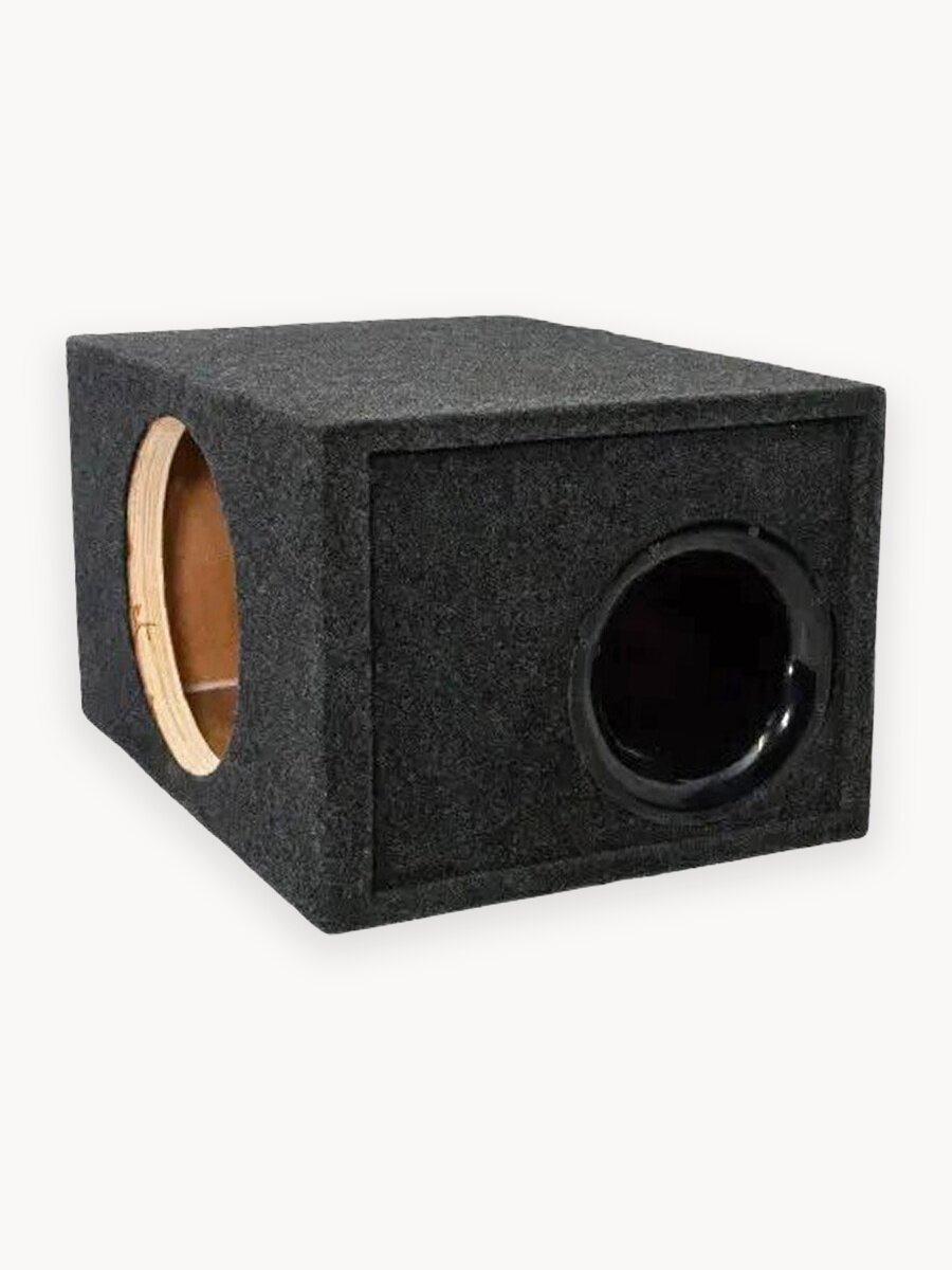 Короб - 60л,12 дюймов, фанера, двойная передняя стенка , фазоинвертор труба