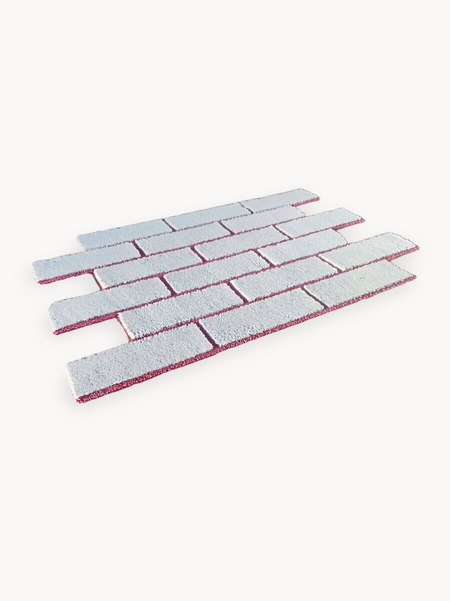 Гибкий кирпич с расшивкой RAMOflex белый, стыкующиеся модульные панели, 2,18 м²