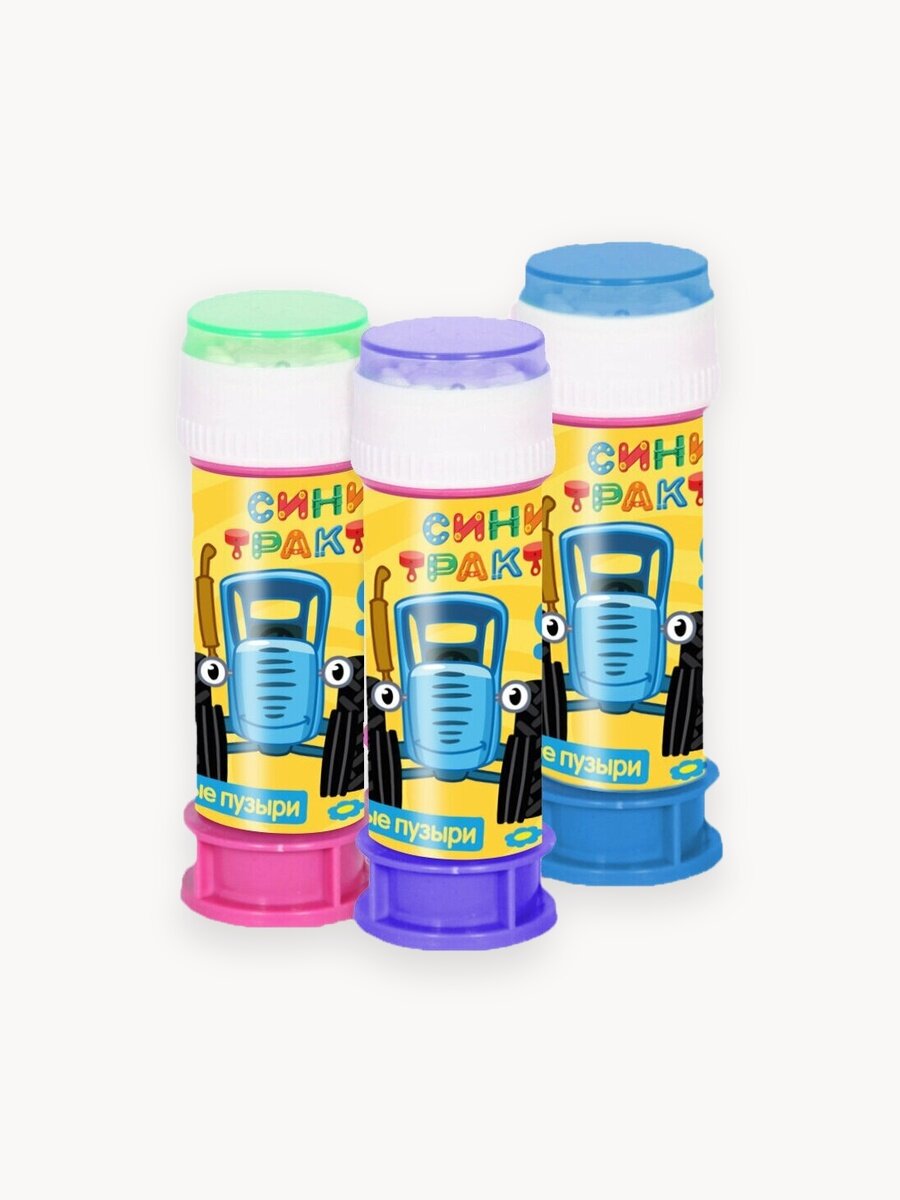 Мыльные пузыри детские Riota "Синий трактор", 50 мл, набор 3 шт