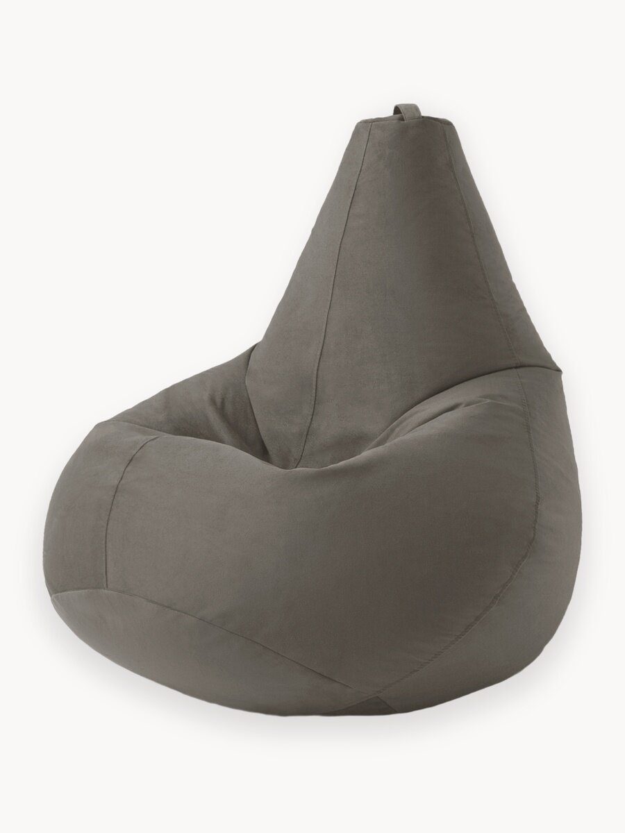 Кресло мешок Laavi Home кресло груша, размер ХXXXL, мебельный велюр, серый