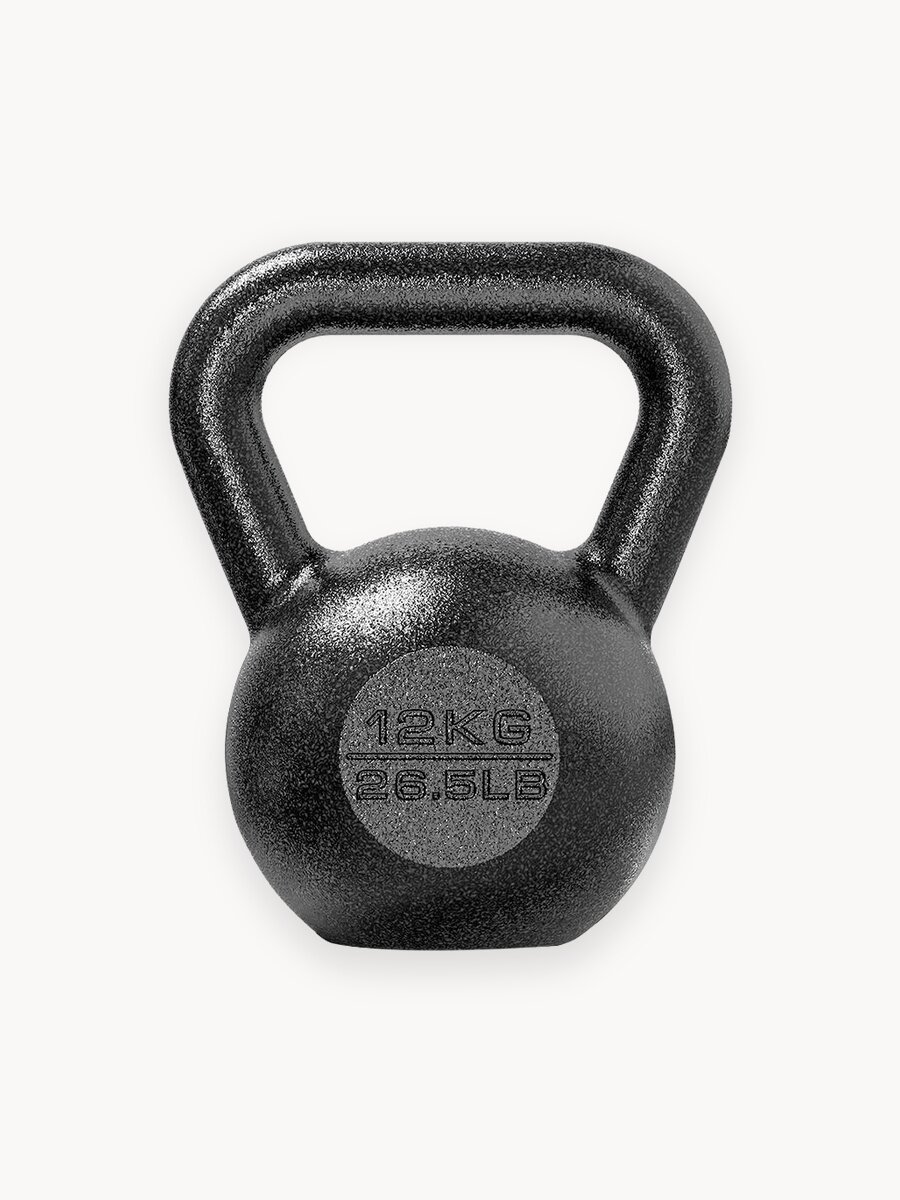 Гиря 12 кг чугунная PROIRON для фитнеса, молотковое покрытие