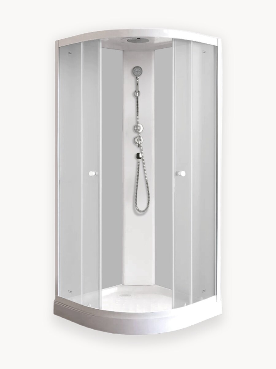 Душевая кабина Parly EF831 (80х80х210), с низким поддоном, профиль белый, стекло матовое