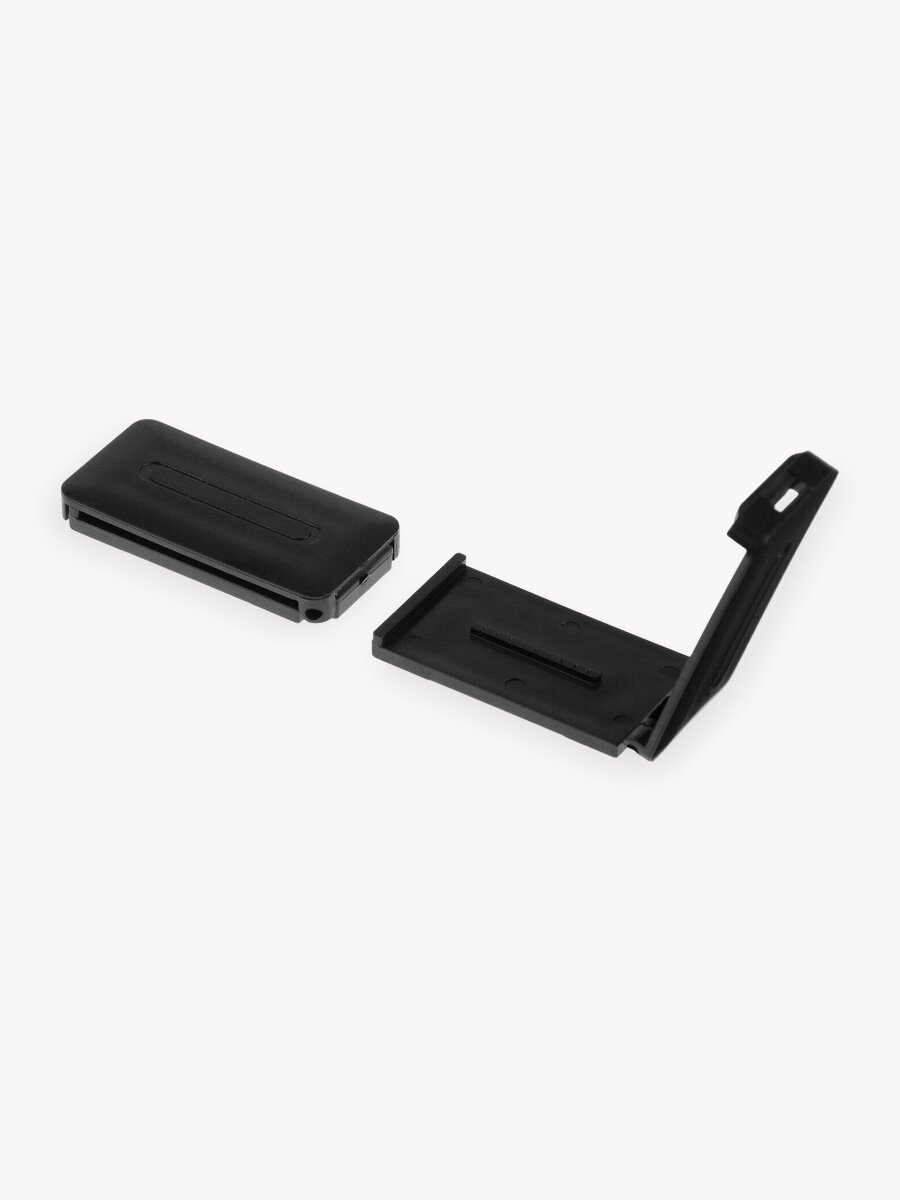 Фиксатор ремня безопасности TORSO, 65х33 мм, черный, набор 2 шт