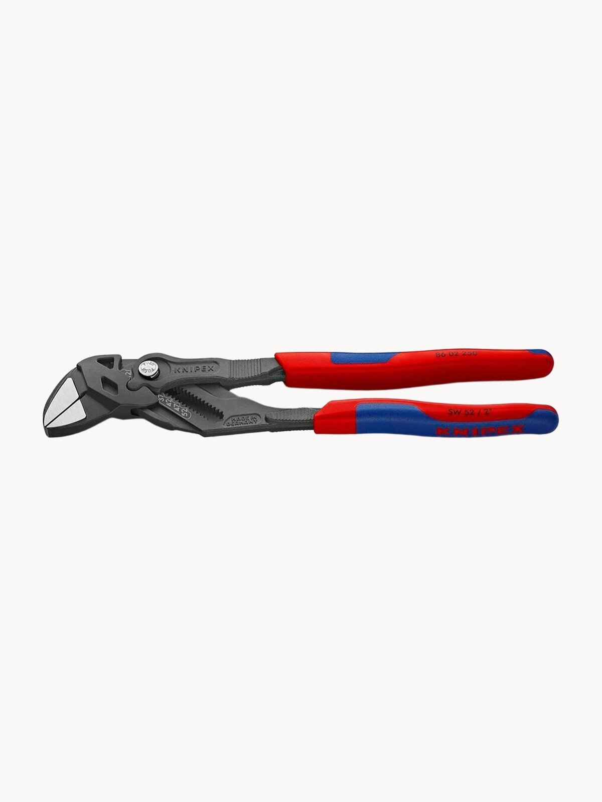 Клещи KNIPEX переставные - гаечный ключ зев 52 мм, длина 250 мм, фосфатированные, 2-комп ручки KN-8602250