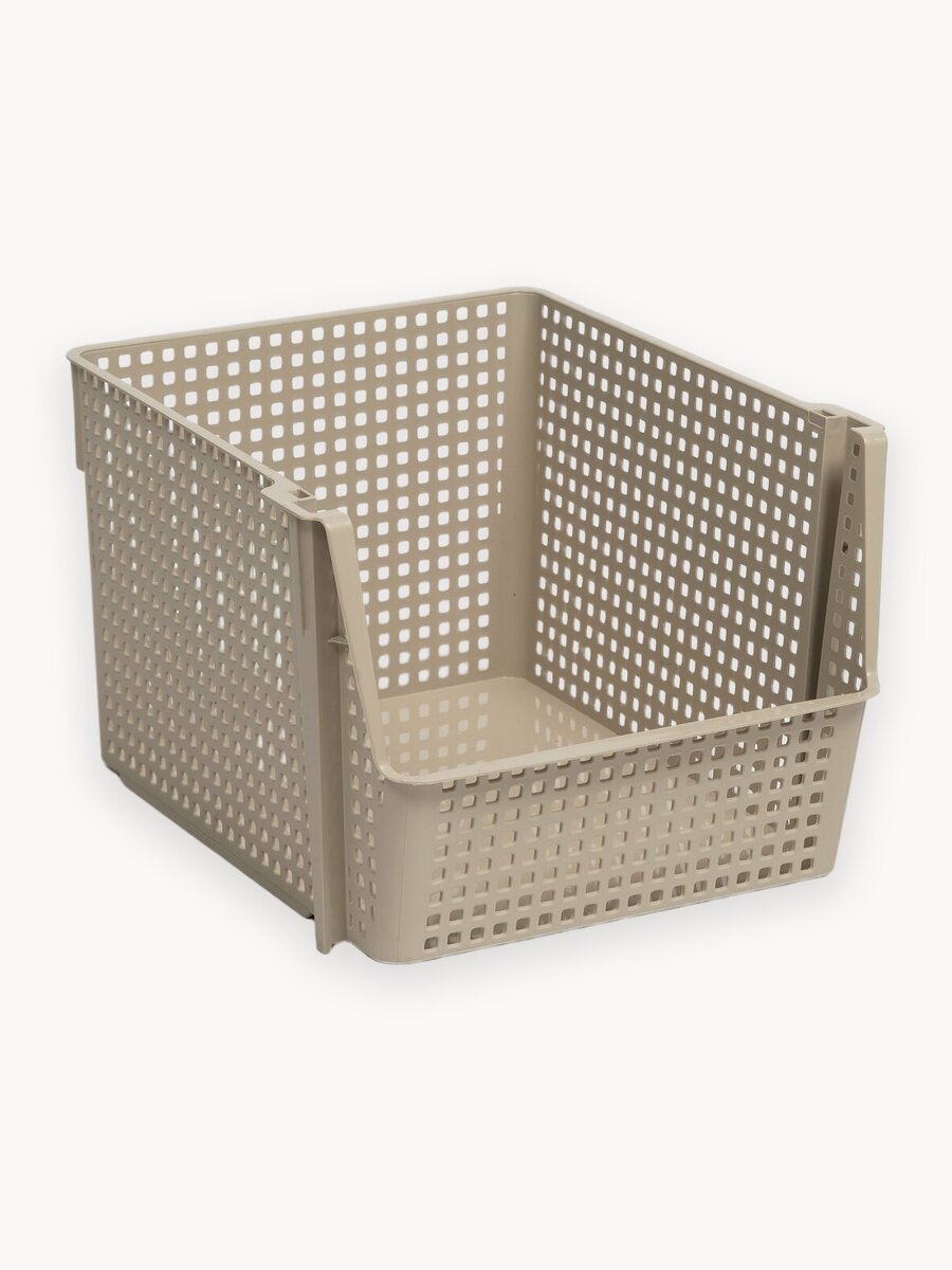 Корзина для хранения 10л Лофт, цвет латте / контейнер для овощей / ящик пластиковый